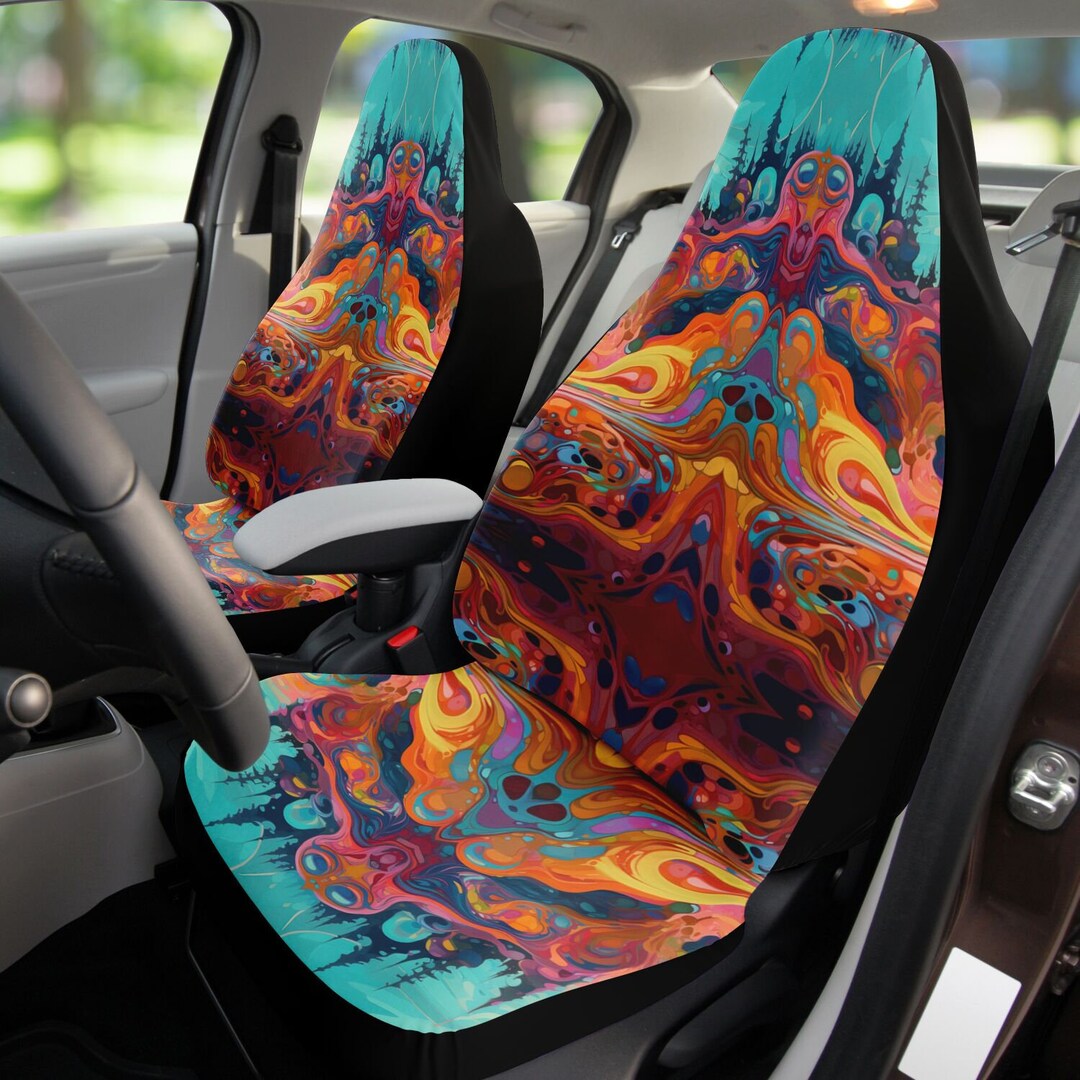 Psychedelic Alien Landscape Car Seat Cover Front Seat Back Seat ...