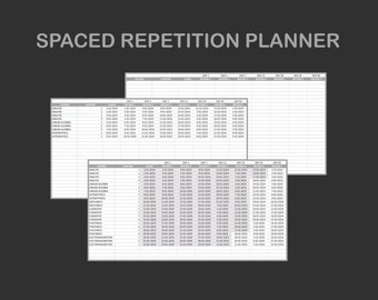 Spaced Repetition Revision Planner DIGITAL PRINTOUT - Etsy