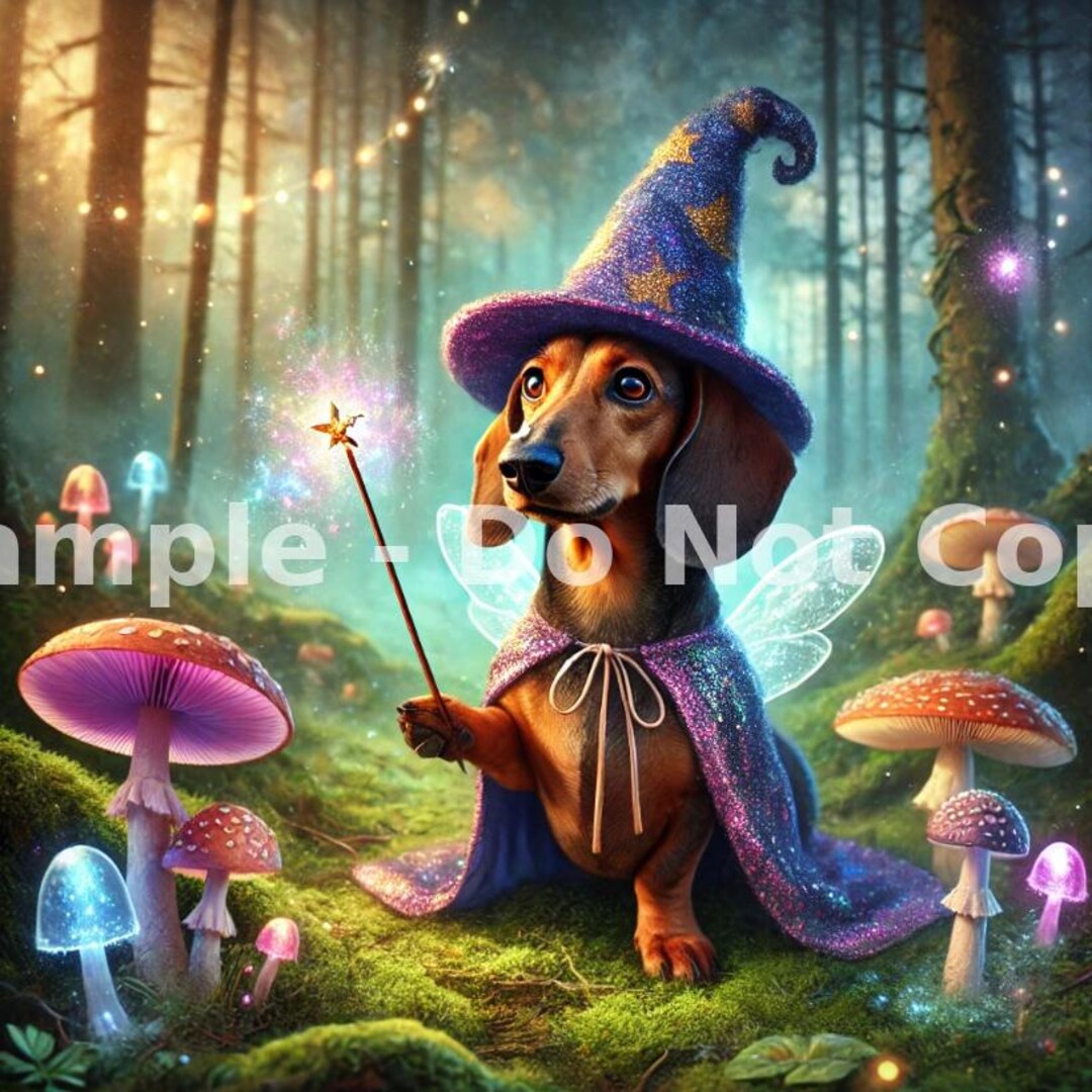 Magical Dachshund Wizard – Fantasy Digital Artwork for Dog & Magic ...