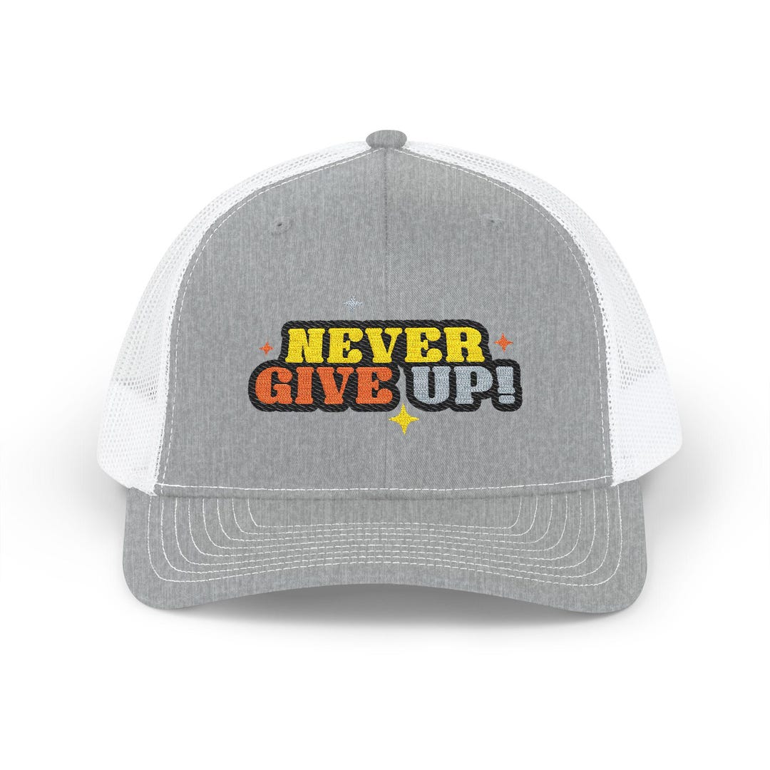 Motivational "never Give Up!" Snapback Cap: Sports & Outdoor Wear - Etsy