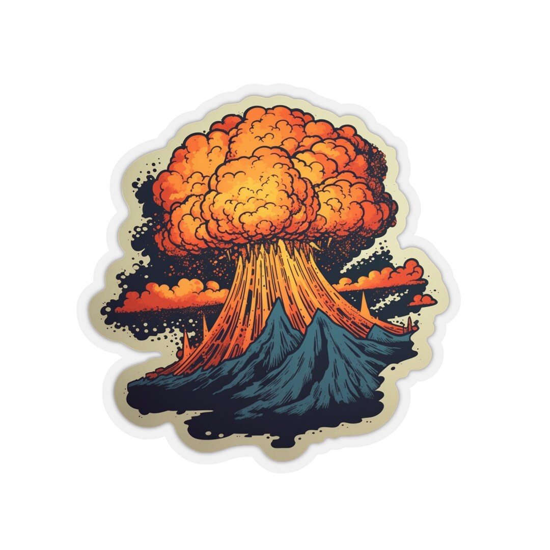 Exploding Volcano Sticker Design / Nature Stickers / Cool - Etsy
