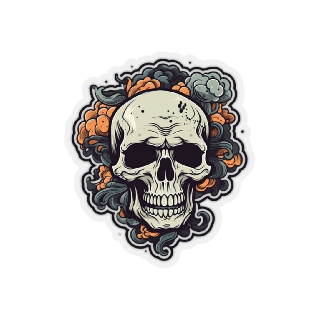 Cool Smoky Skull Sticker Design / Skull Stickers / Kiss-cut - Etsy