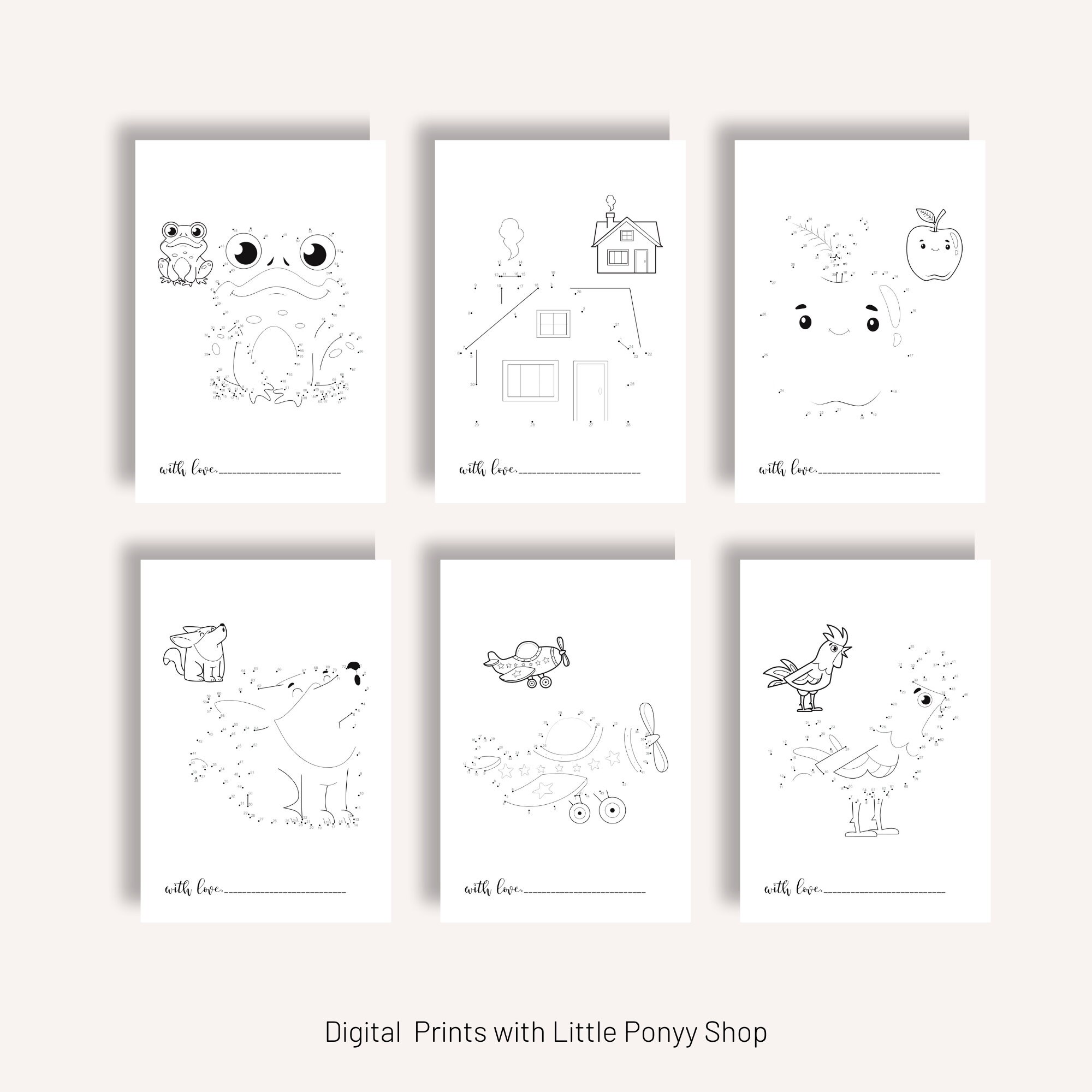 Dot to Dot Printable Book for Kids Learning Games Children Worksheet ...
