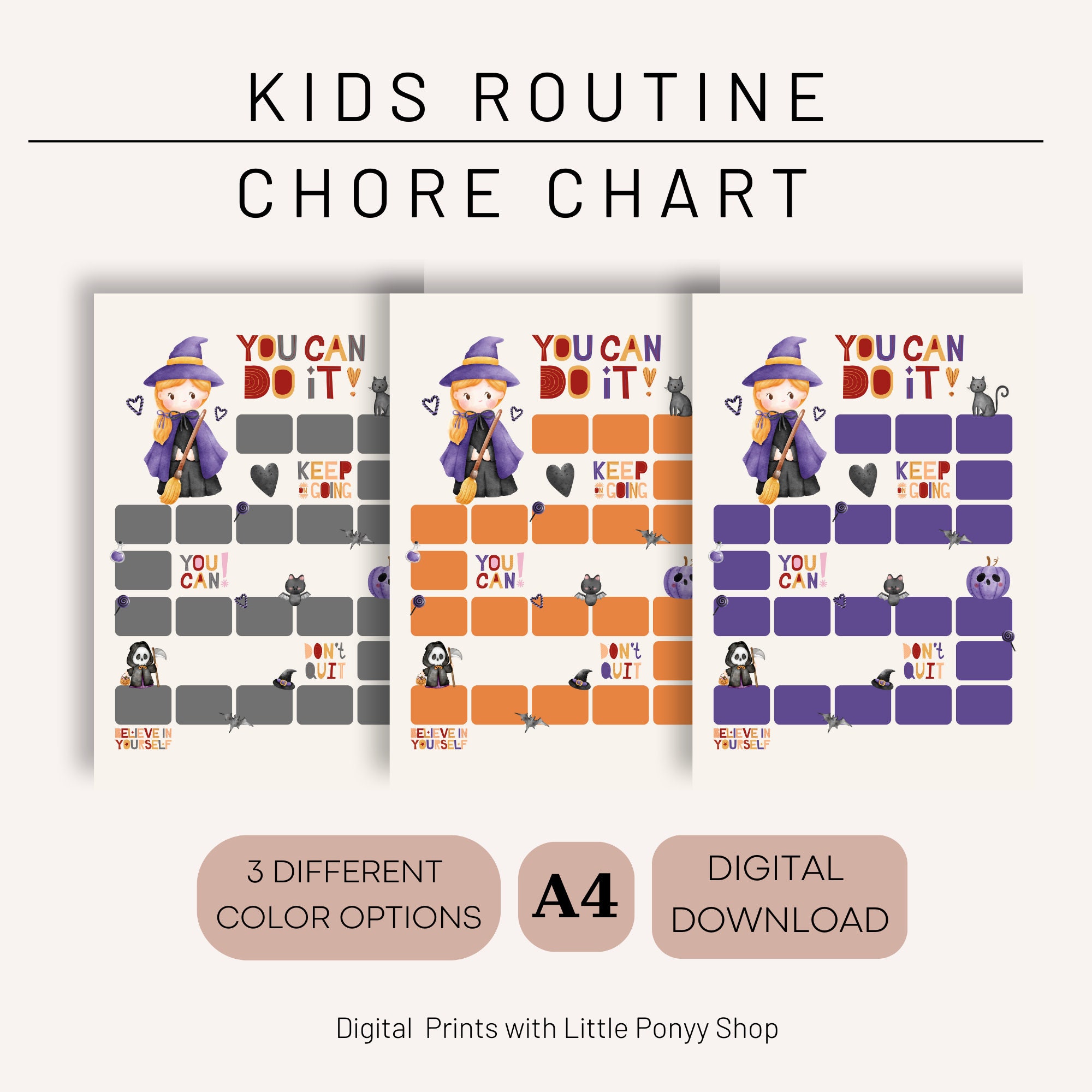 Printable Halloween Reward Chart Kids Behavior Chart Kids - Etsy