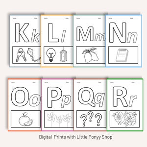 Children's Printable Alphabet Coloring Book Pages Downloadable Alphabet ...