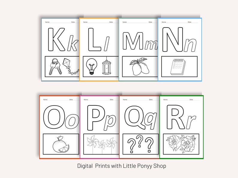 Children's Printable Alphabet Coloring Book Pages Downloadable Alphabet ...