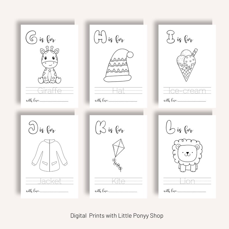 Editable ABC Book Baby Shower Game Sun Alphabet Coloring Book Baby's ...