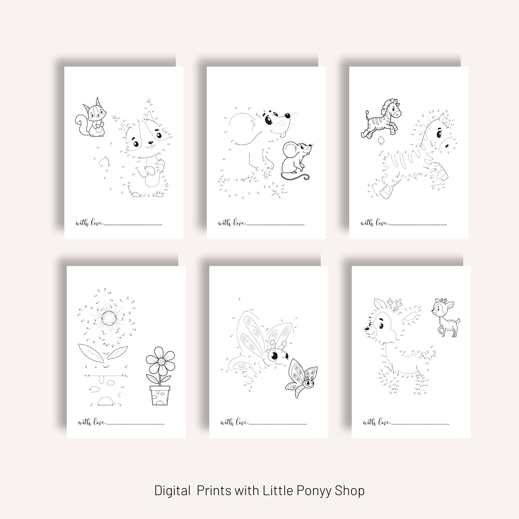 Dot to Dot Printable Book for Kids Learning Games Children Worksheet ...