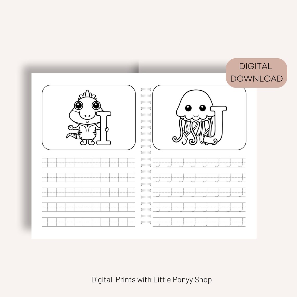 Alphabet Tracing Worksheets A-Z ABC Tracing Workbook Handwriting ...