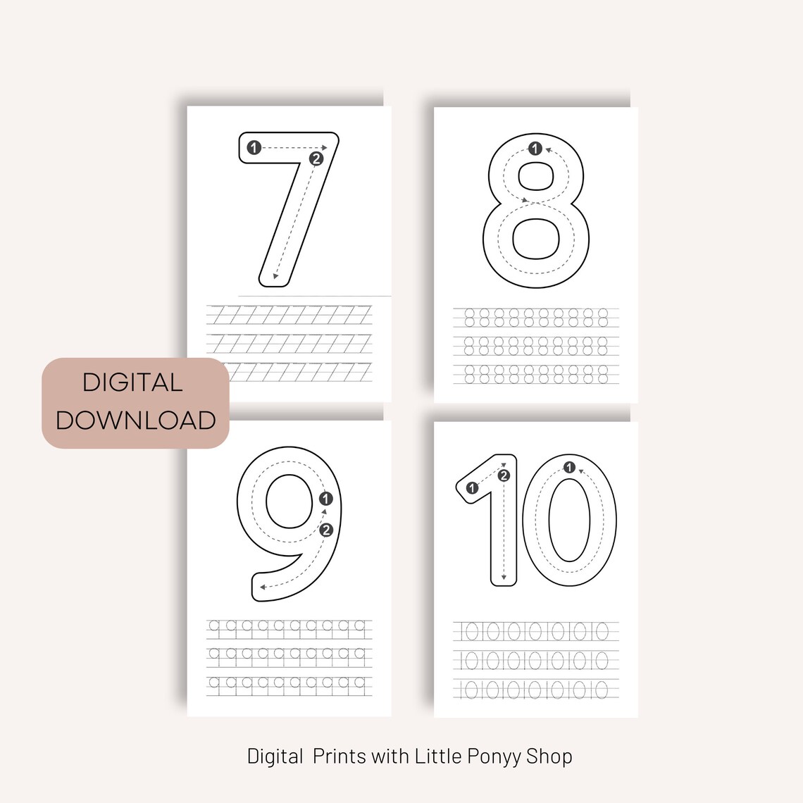 Preschool Numbers Tracing Worksheet, Handwriting Practice, Basic ...