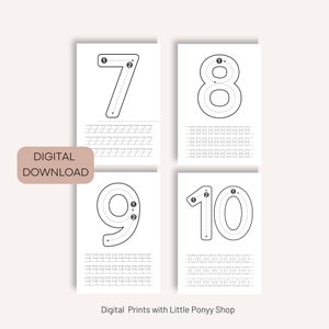 Preschool Numbers Tracing Worksheet, Handwriting Practice, Basic ...