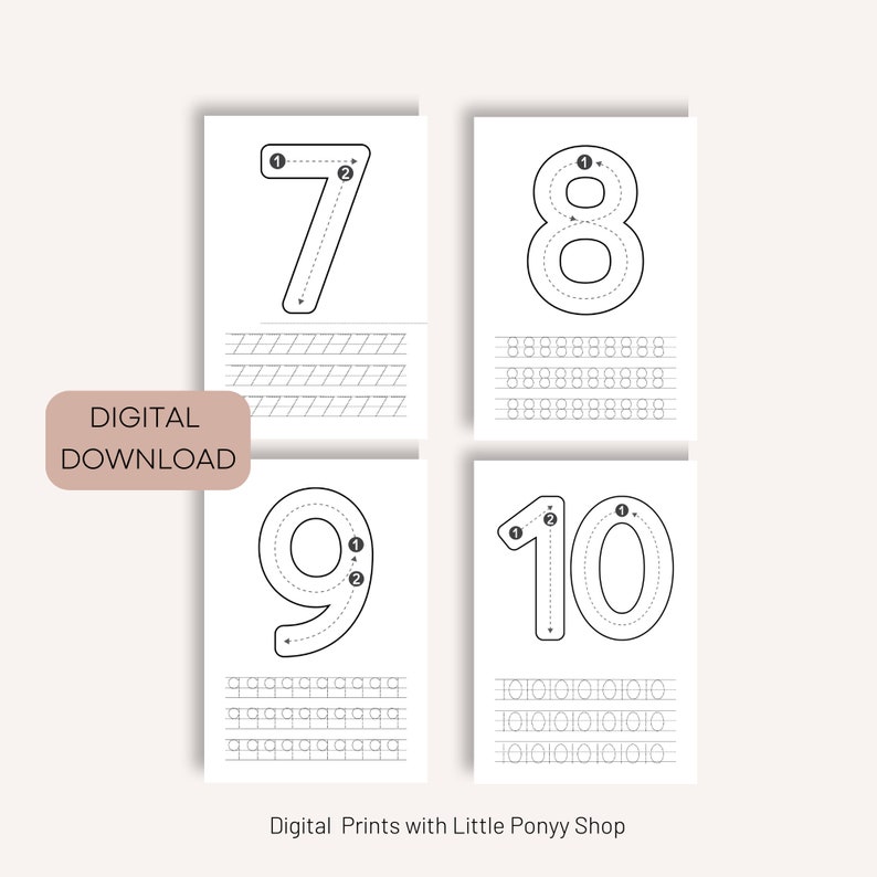 Preschool Numbers Tracing Worksheet, Handwriting Practice, Basic ...