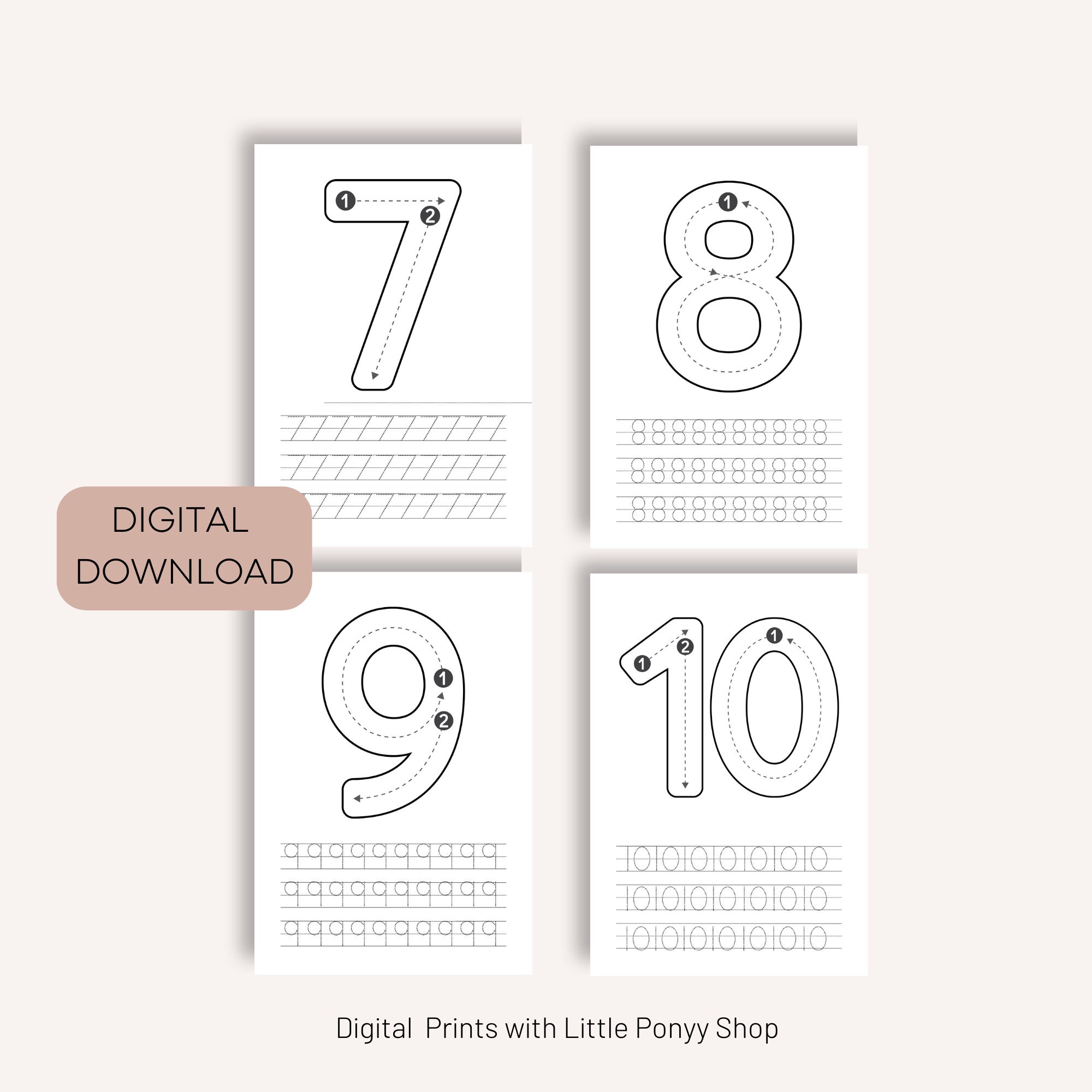 Preschool Numbers Tracing Worksheet, Handwriting Practice, Basic ...
