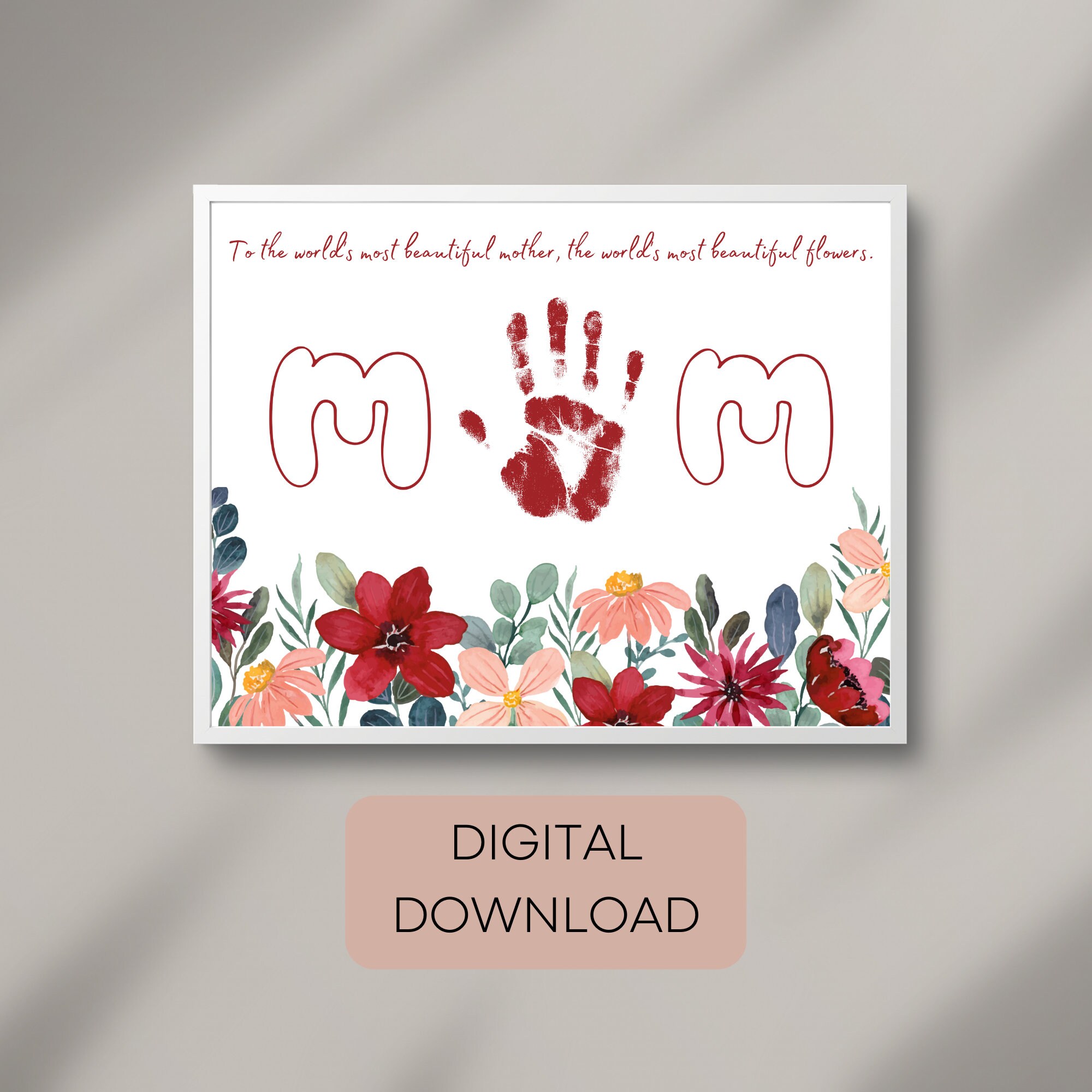 Mother's Day Printable, Mother's Day Handprint Art Mothers Day Gift ...