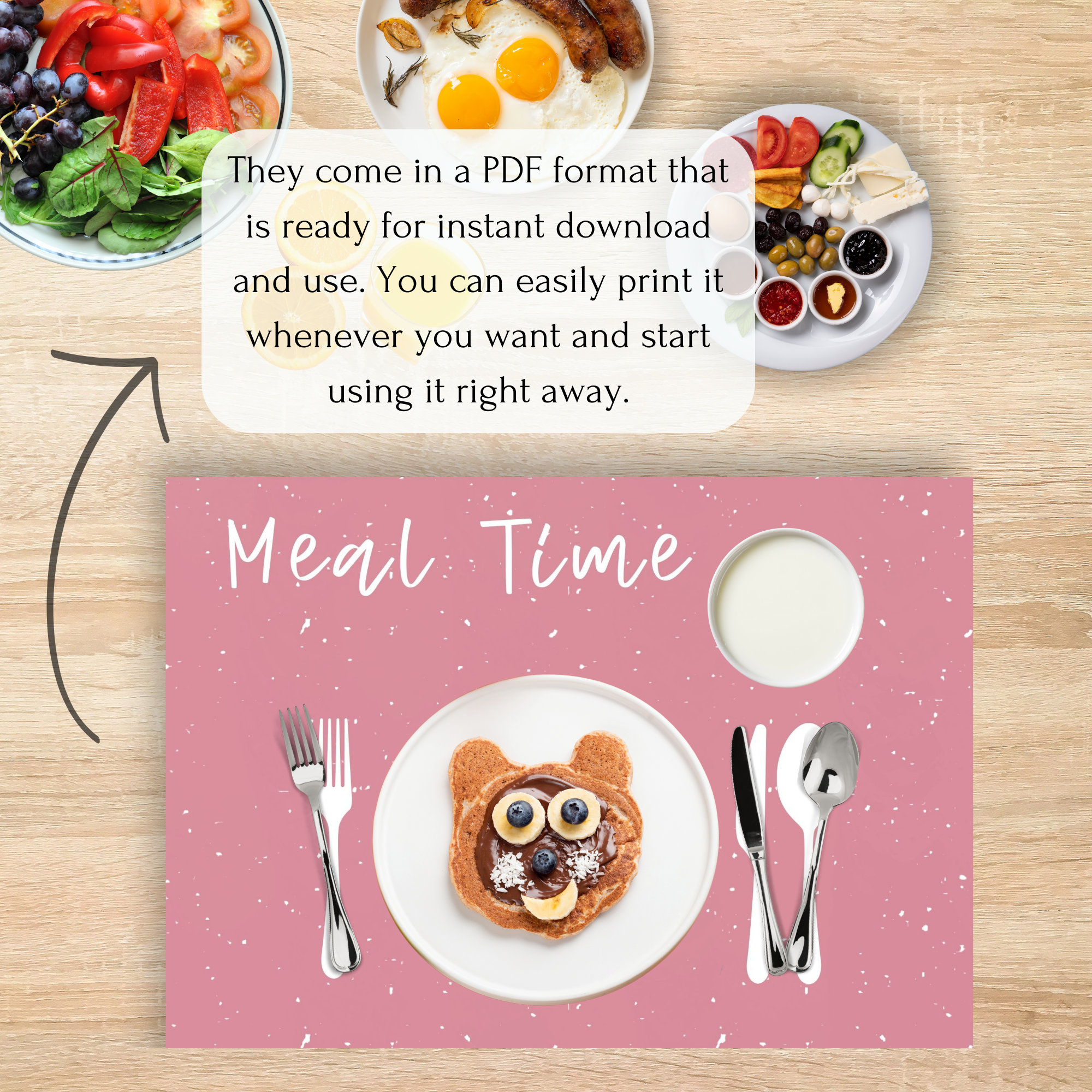 Weekly Printable Placemat Picky Eaters Kids Dinner Placemat Educational ...