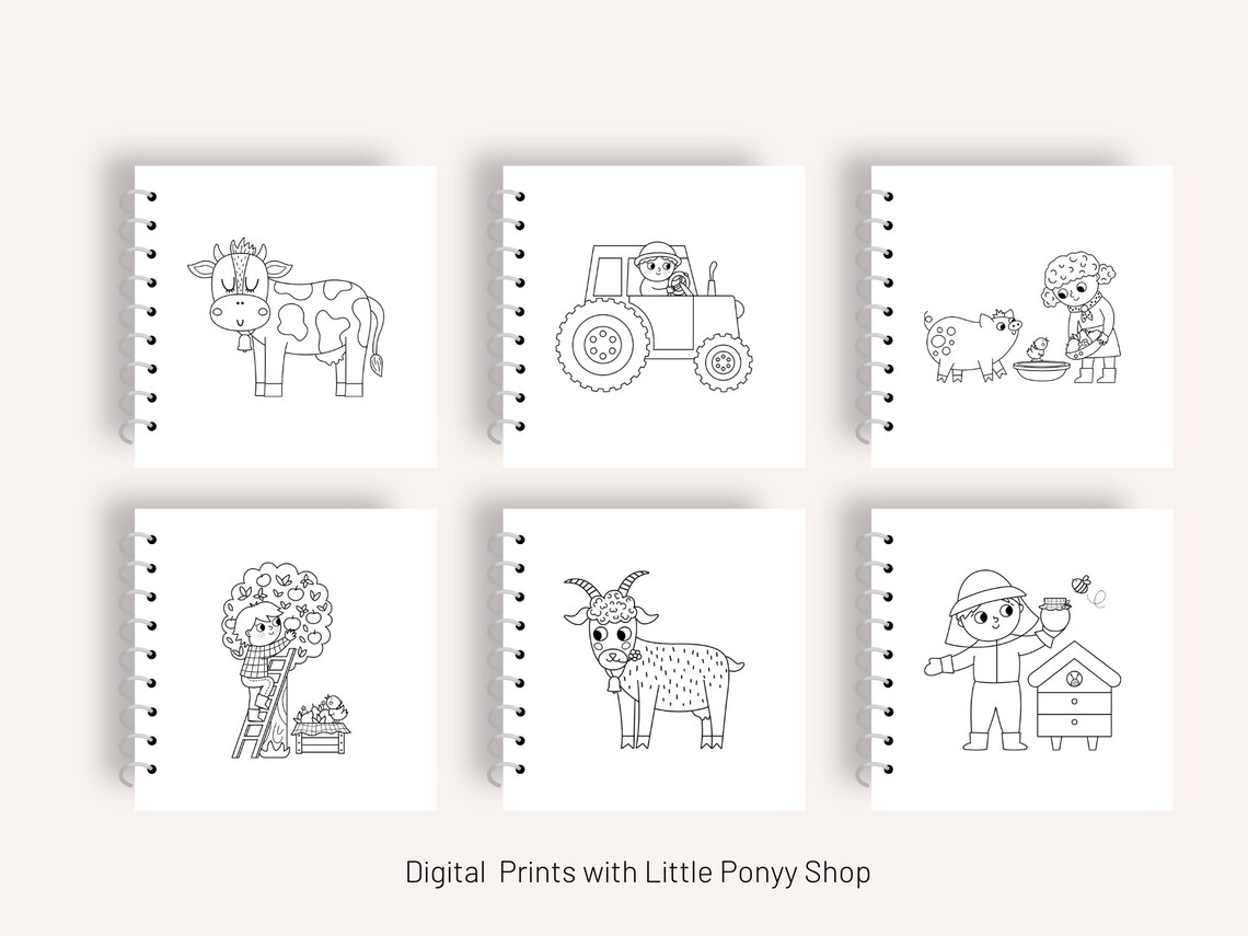 Printable Farm Coloring Book Kids and Babies Coloring Book Learning ...
