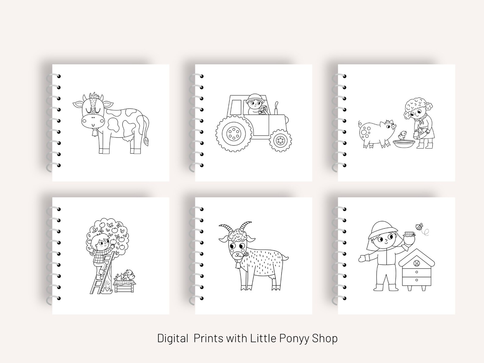 Printable Farm Coloring Book Kids and Babies Coloring Book Learning ...