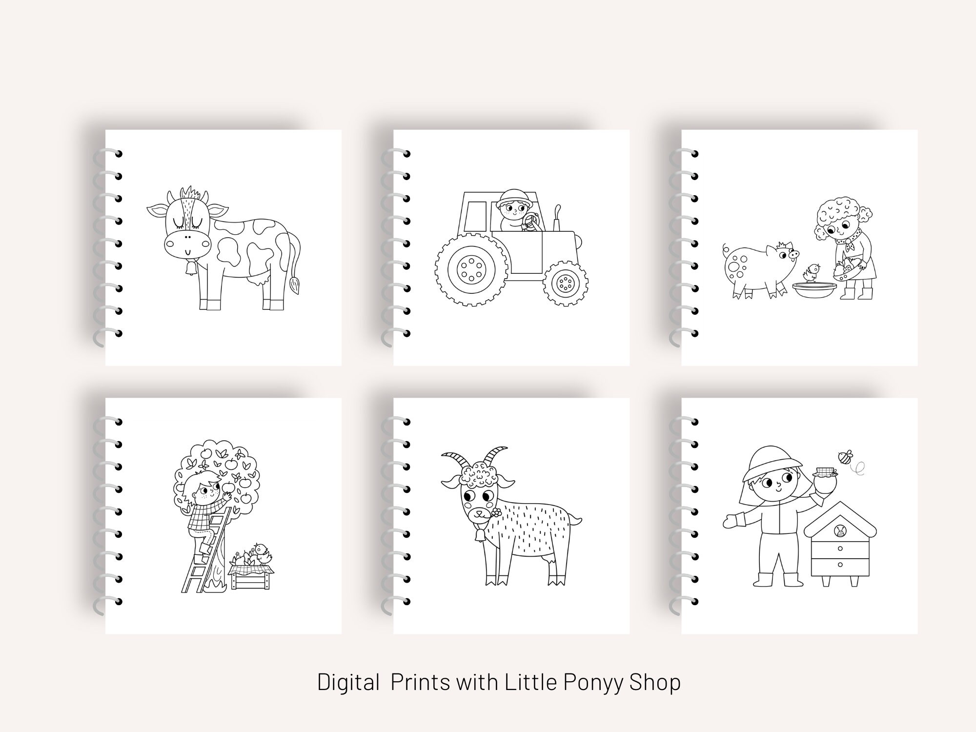 Printable Farm Coloring Book Kids and Babies Coloring Book Learning ...