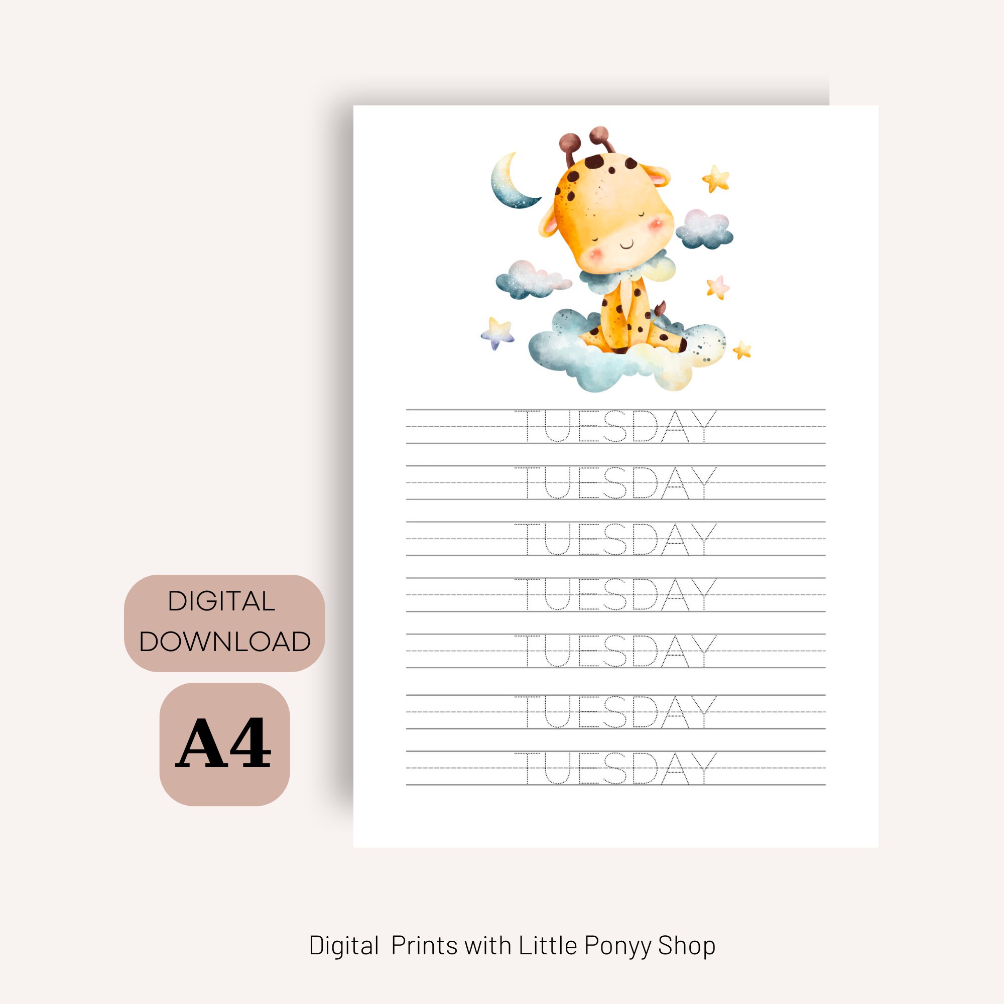 Days of the Week Tracing Worksheets / Tracing Printable for Pre-k ...