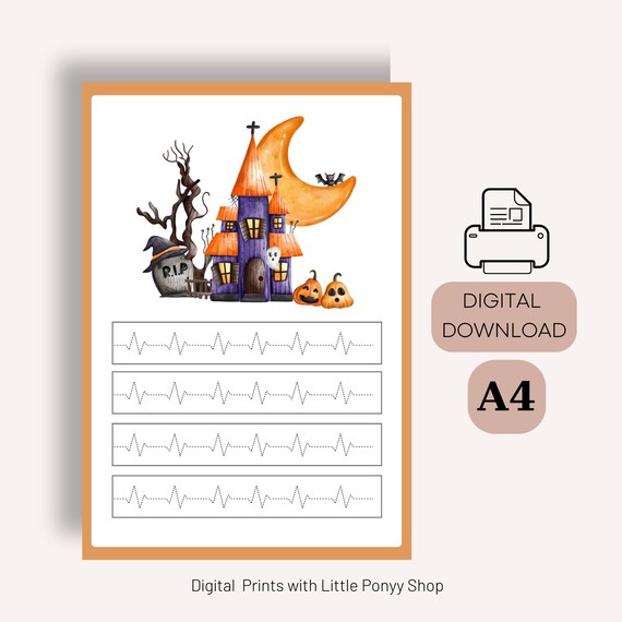 Hojas De Trabajo Imprimibles De Halloween Para Preescolares Vector De