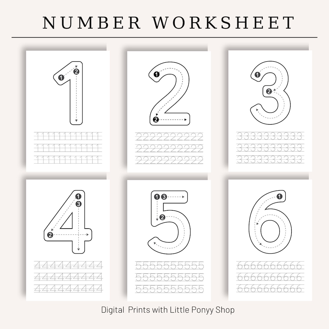 Preschool Numbers Tracing Worksheet, Handwriting Practice, Basic ...