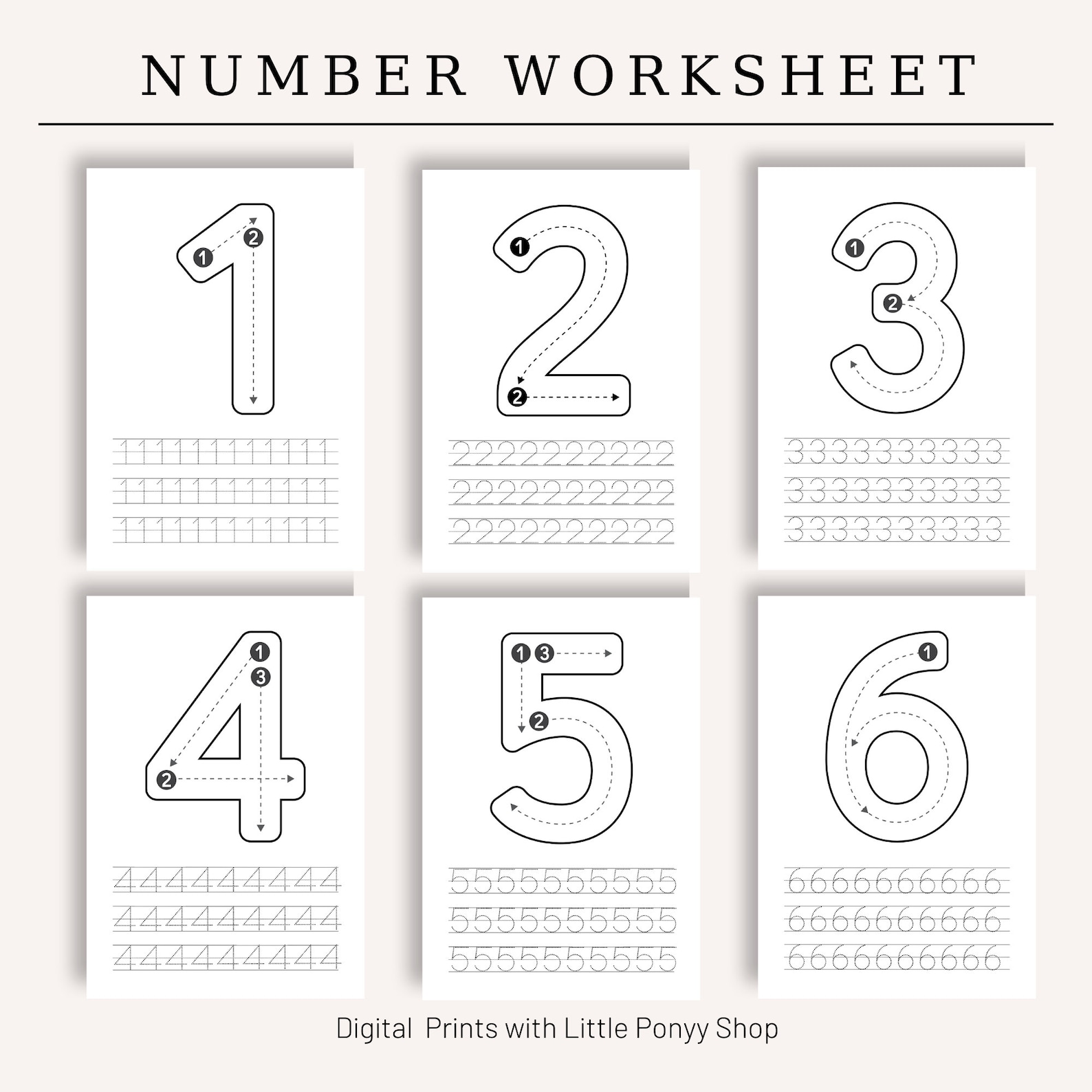Preschool Numbers Tracing Worksheet, Handwriting Practice, Basic ...