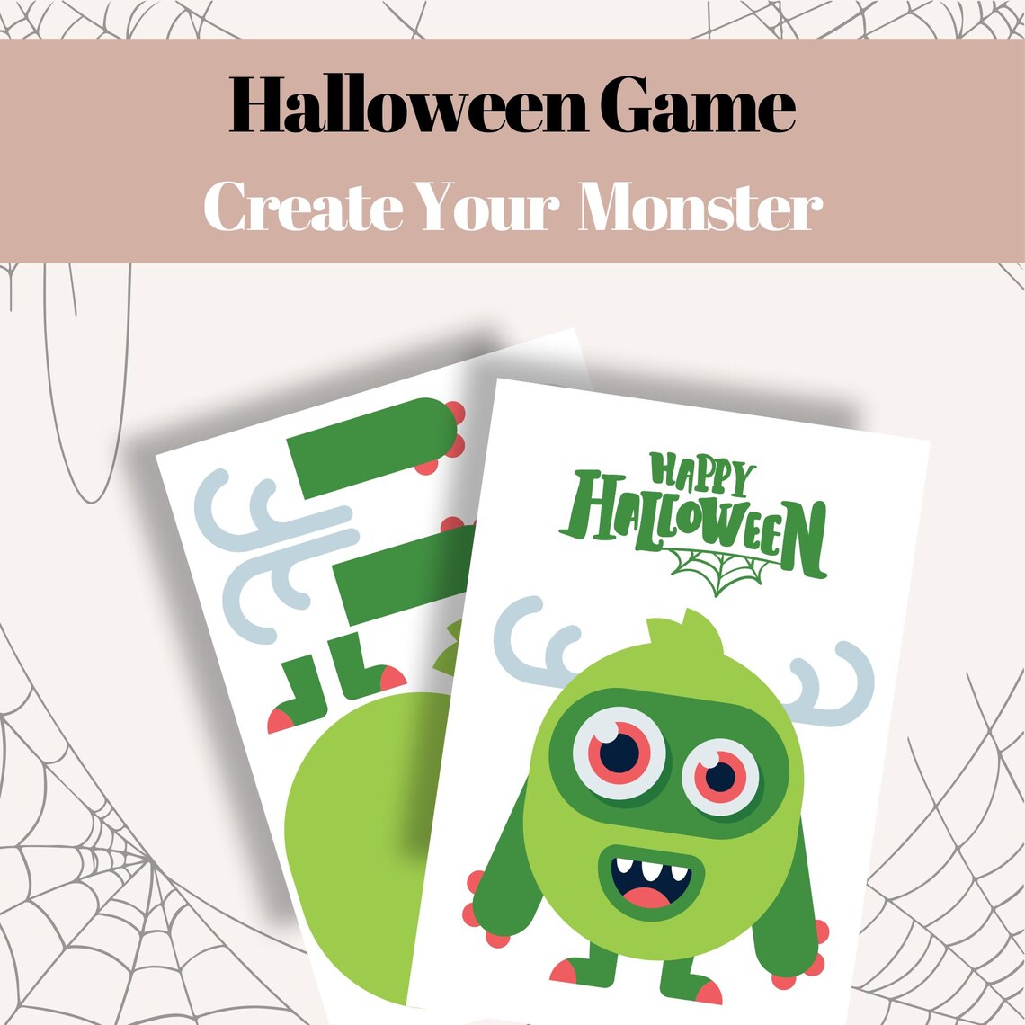 Printable Monster Craft Template Halloween Activities Color, Cut, and ...
