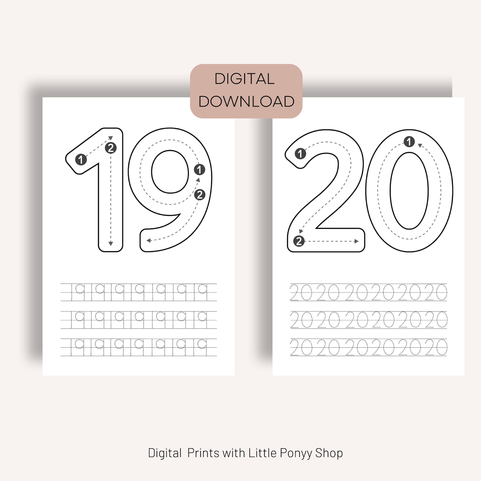 Preschool Numbers Tracing Worksheet, Handwriting Practice, Basic ...