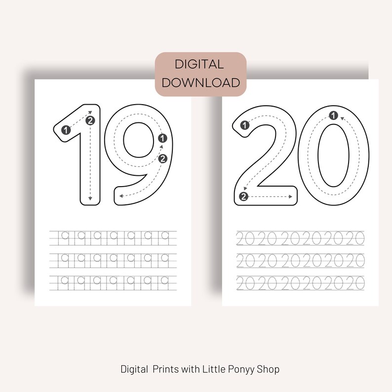 Preschool Numbers Tracing Worksheet, Handwriting Practice, Basic ...