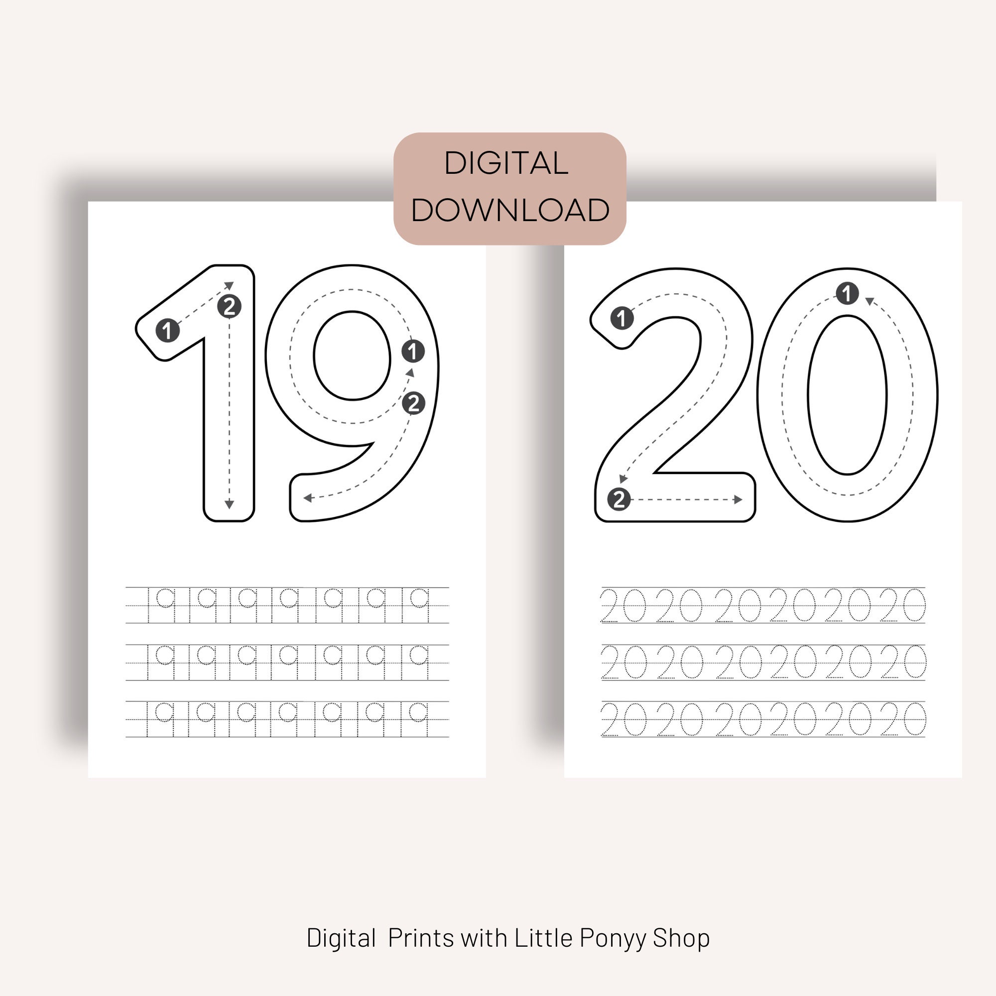 Preschool Numbers Tracing Worksheet, Handwriting Practice, Basic ...