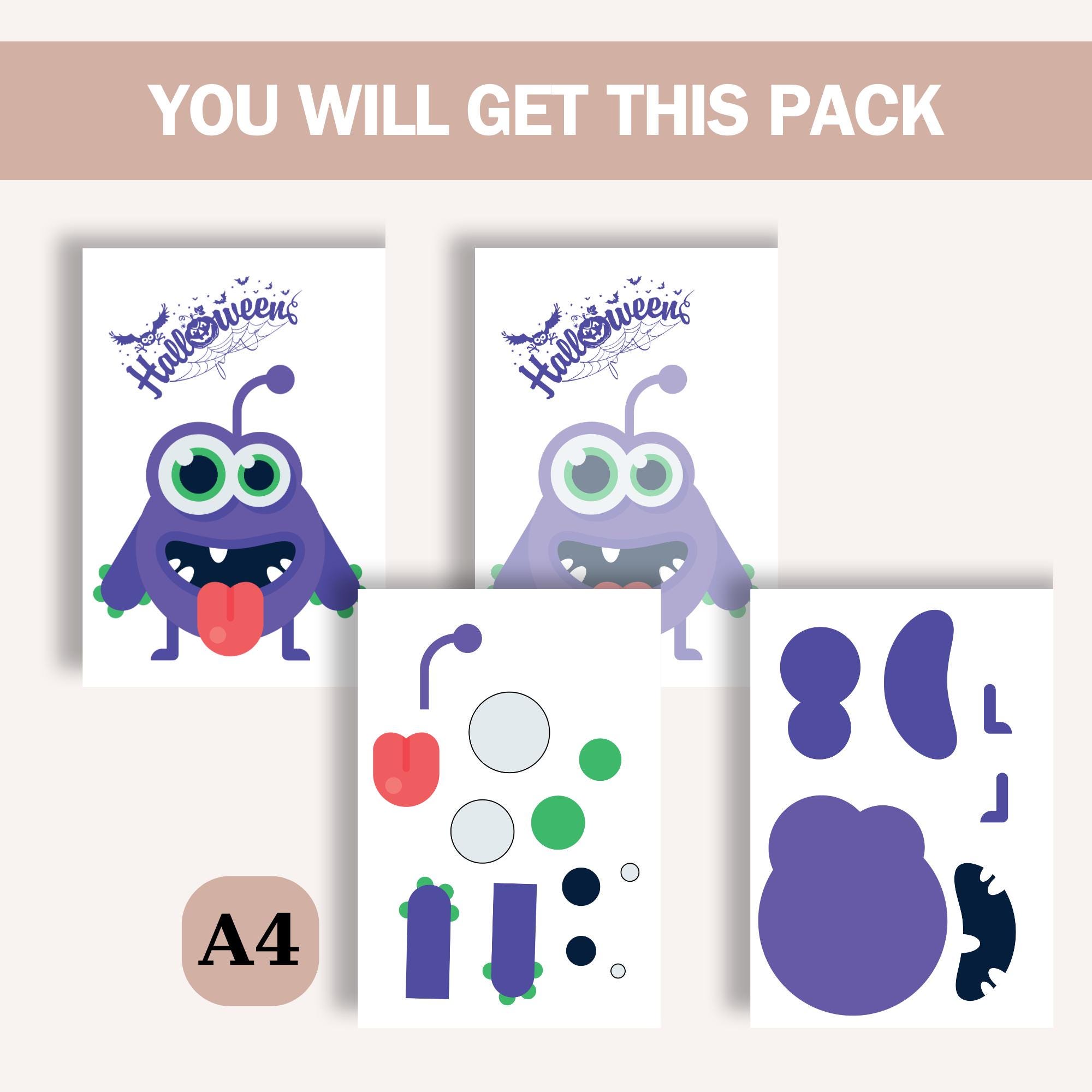Make Your Own Monster, Printable Halloween Game , Family Game Night ...