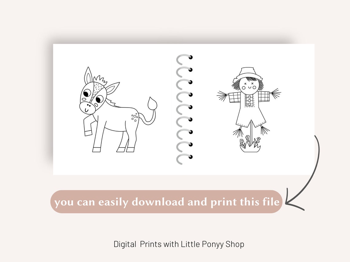 Printable Farm Coloring Book Kids and Babies Coloring Book Learning ...