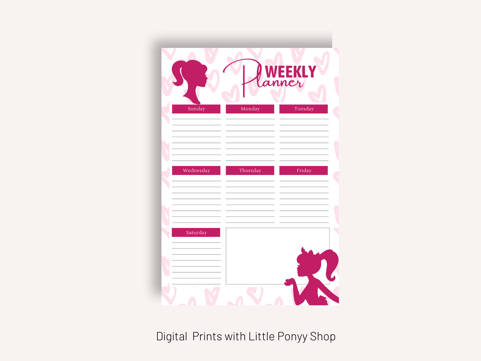 Barbie Printable Kids Weekly Schedule, Home School Weekly Schedule ...