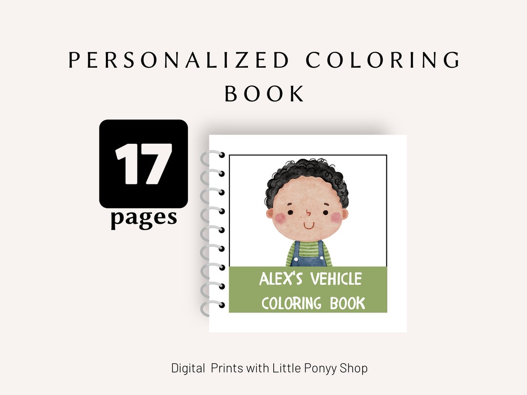 Downloadable Vehicles Coloring Book Customizable Coloring Book Easy ...