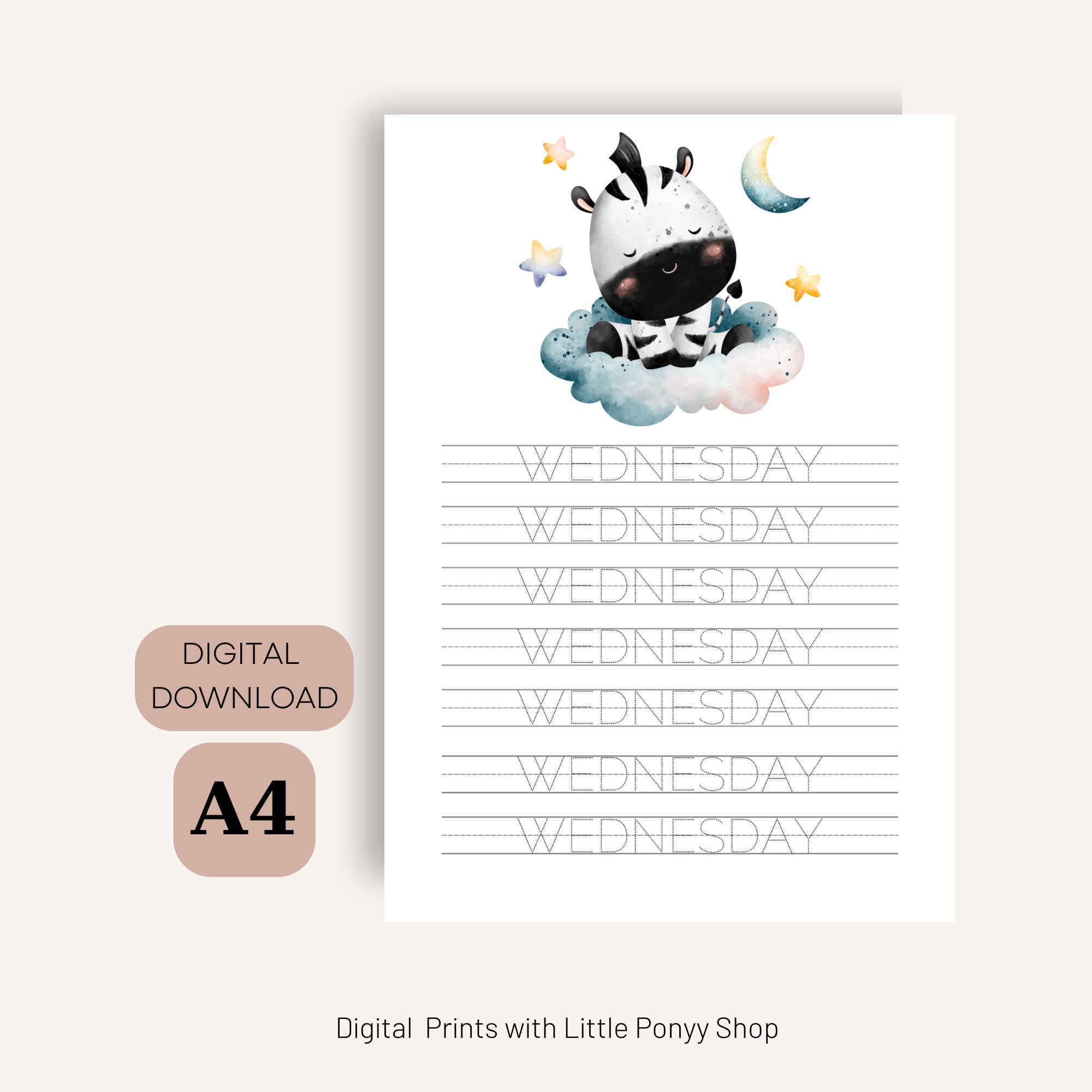 Days of the Week Tracing Worksheets / Tracing Printable for Pre-k ...