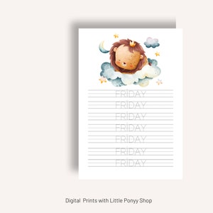 Days of the Week Tracing Worksheets / Tracing Printable for Pre-k ...