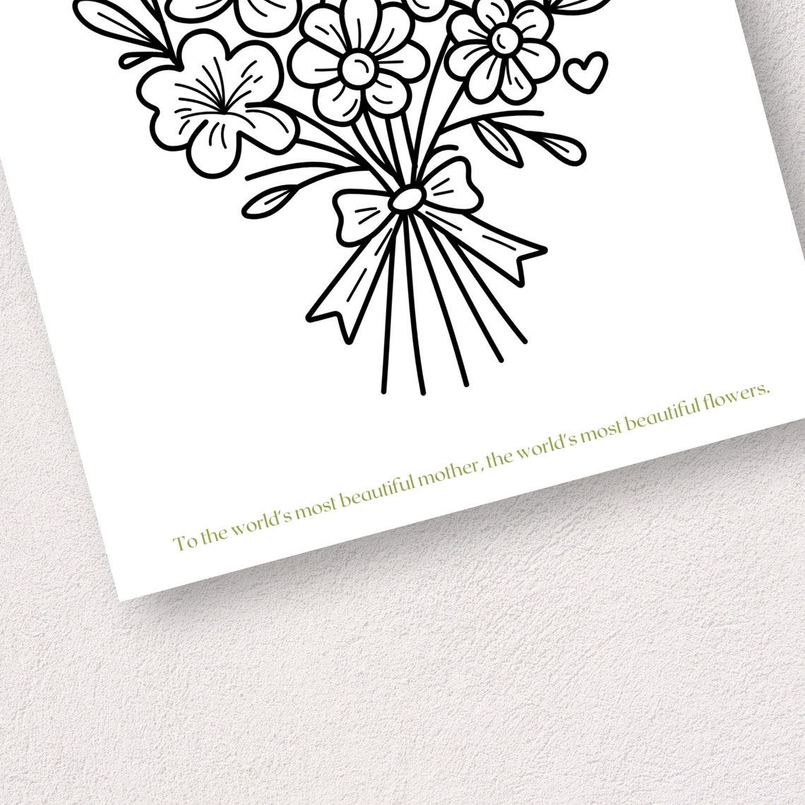 Mother's Day Printable Gift ,coloring Mother's Day Keepsake, Love You ...