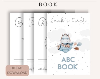 ABC Book Baby Shower Game Woodland Greenery Alphabet Coloring Book Baby ...