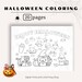 Halloween Coloring Placemat Printable Halloween Party Coloring Page ...