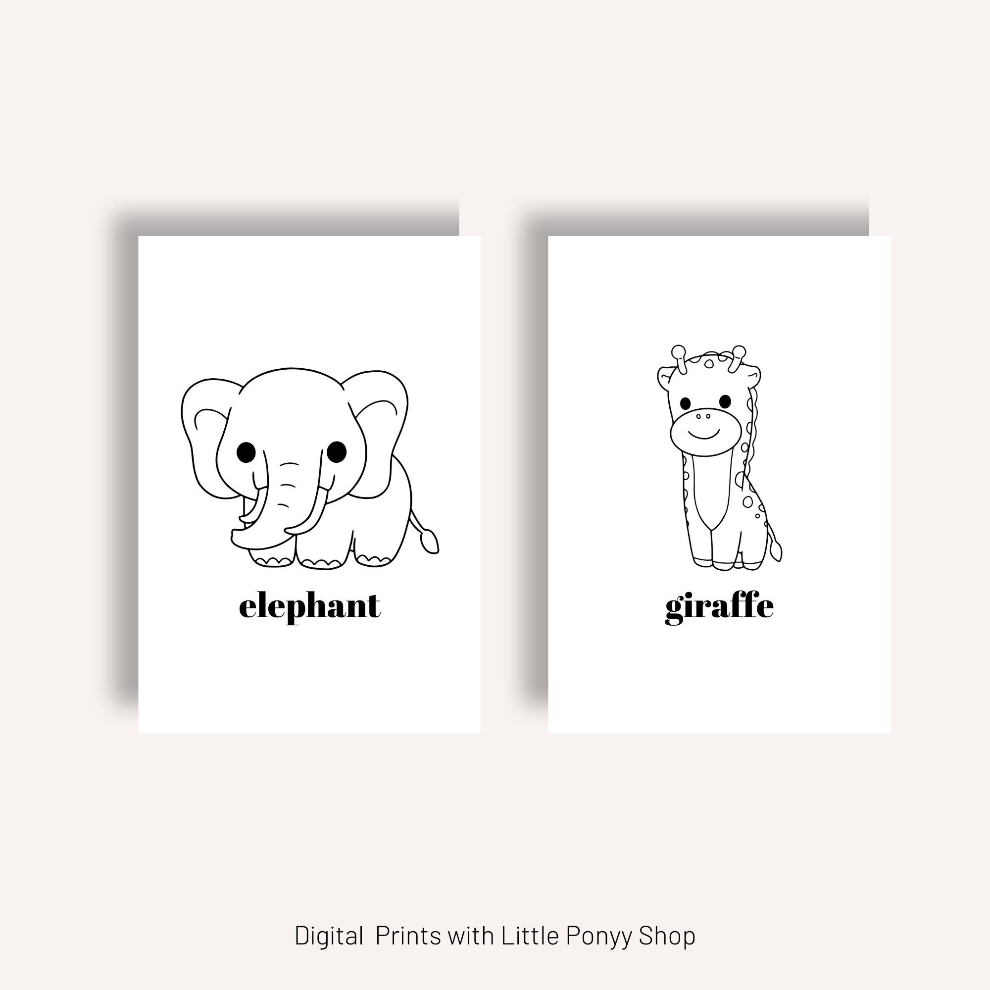 Baby's First Animal Coloring Book Educational Coloring Book Baby Shower ...