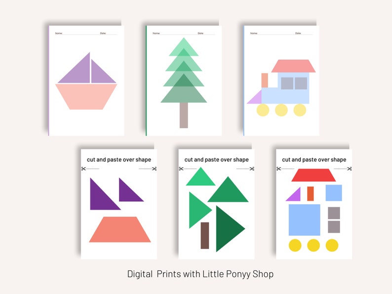 Printable Kindergarten Worksheet Cut and Glue Preschool Montessori ...