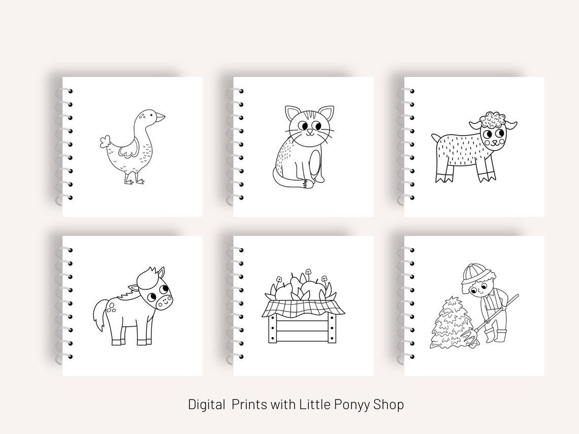 Printable Farm Coloring Book Kids and Babies Coloring Book Learning ...