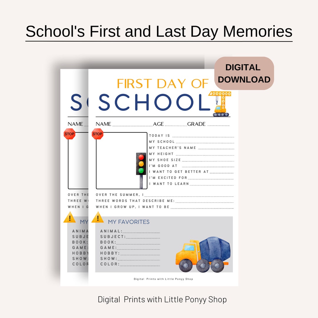 Back to School Questionnaire, First Day of School Interview, Back to ...