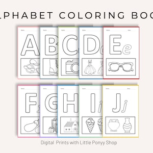 Children's Printable Alphabet Coloring Book Pages Downloadable Alphabet ...