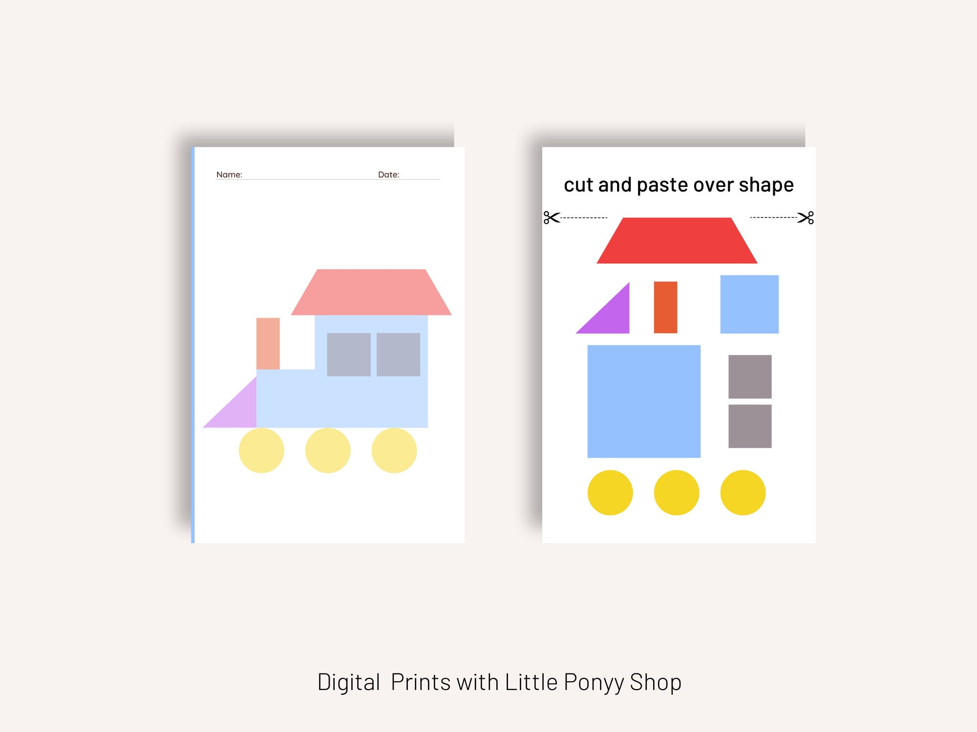 Printable Kindergarten Worksheet Cut and Glue Preschool Montessori ...