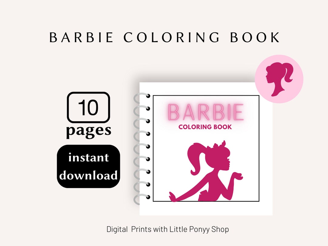 Barbie Coloring Book ,gift for Girls , Coloring Pages , Themed Barbie ...