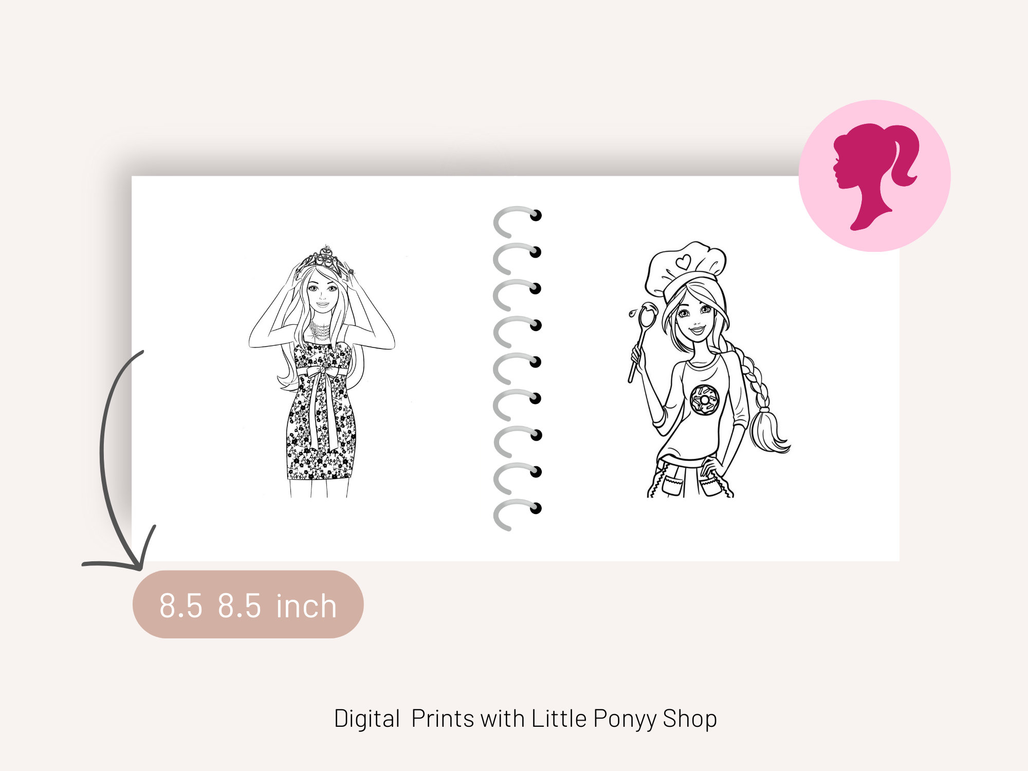 Barbie Coloring Book ,gift for Girls , Coloring Pages , Themed Barbie ...