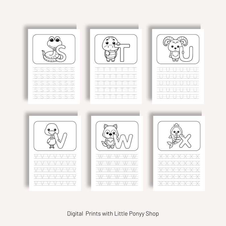 Hojas de trabajo del alfabeto Imprimible Calco Colorear Educación en ...