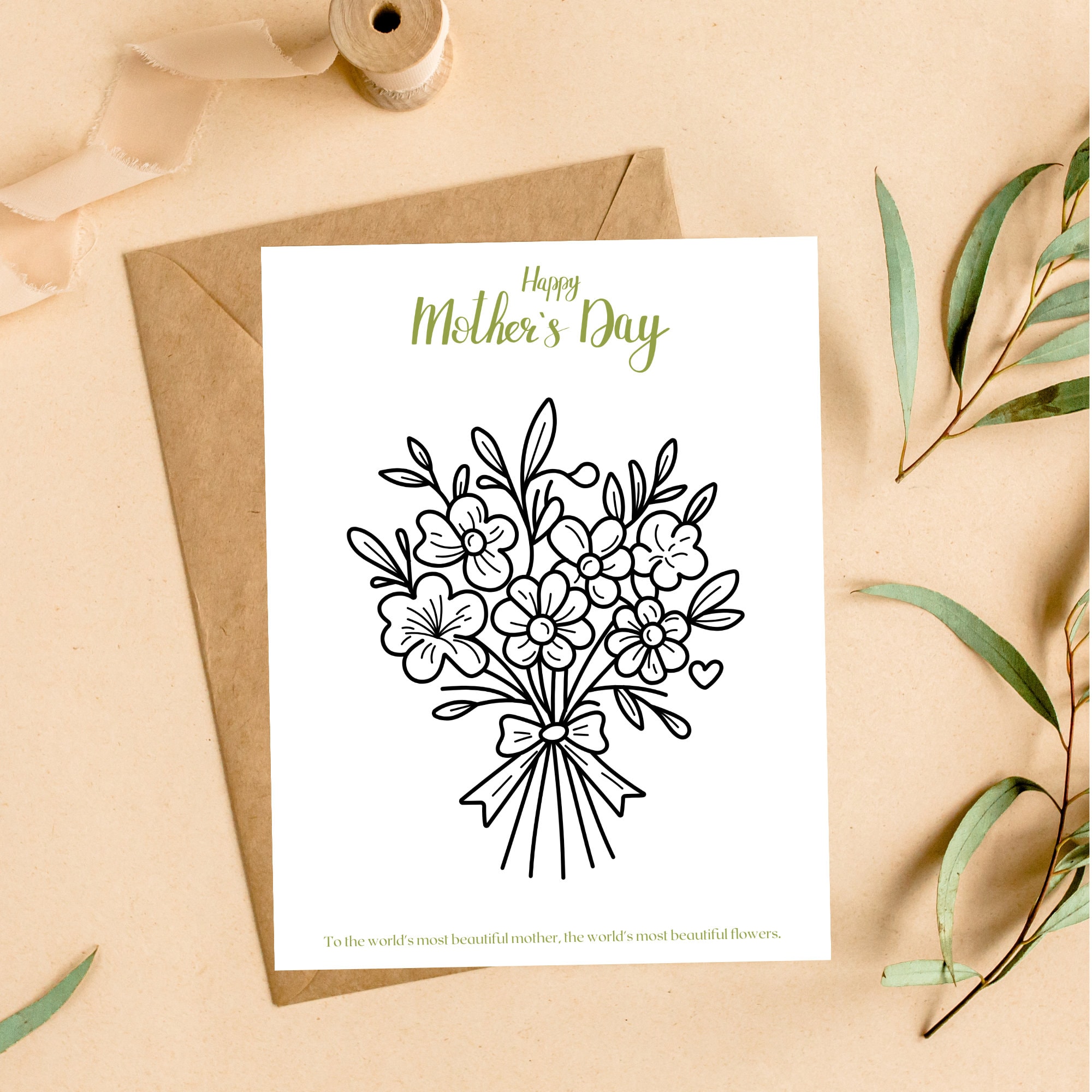 Mother's Day Printable Gift ,coloring Mother's Day Keepsake, Love You ...