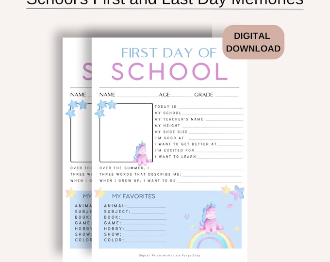 Printable First and Last Day of School Keepsake Worksheet, Back to ...